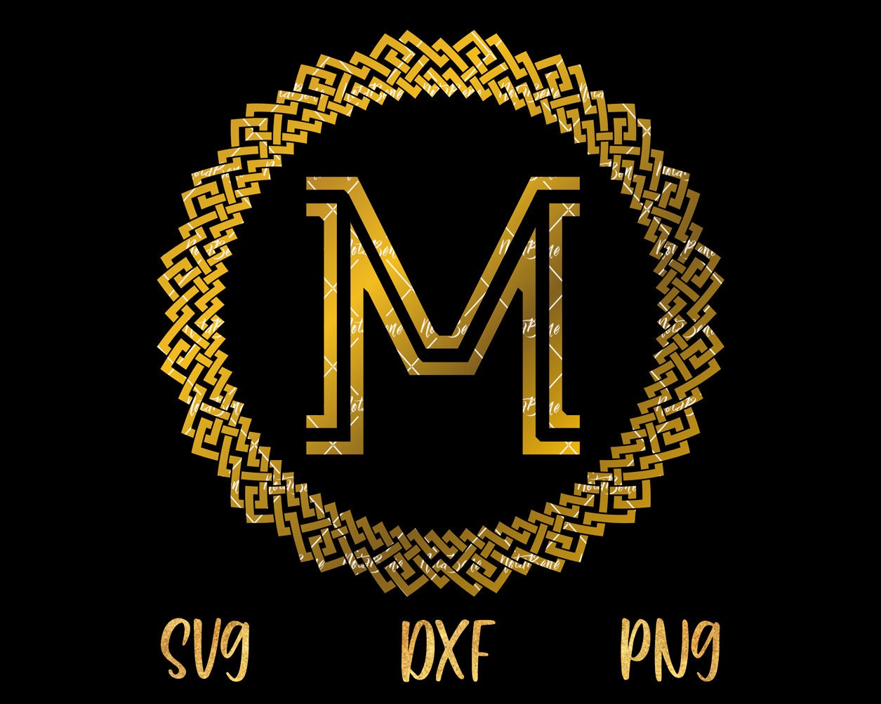 Royal Golden Emblem Letter M SVG Cricut Cut file Letter M | Etsy