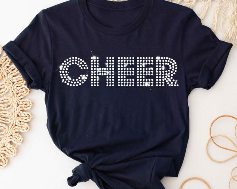 CHEER Rhinestone Template SVG Cheer Bling Svg Cheerleader - Etsy