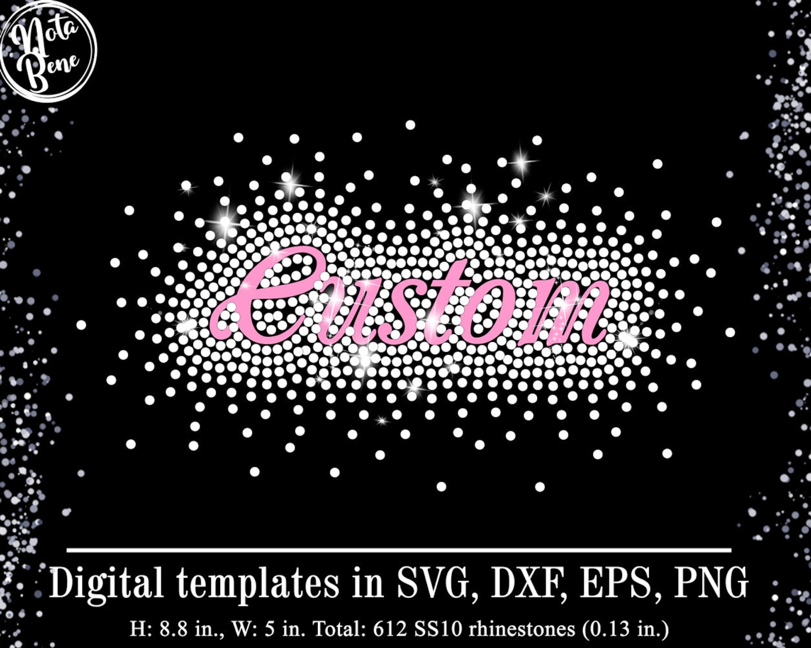 CUSTOM Rhinestone Template SVG Rhinestone Personalized SVG - Etsy