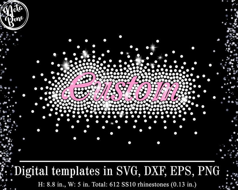 CUSTOM Rhinestone Template SVG Rhinestone Personalized SVG - Etsy