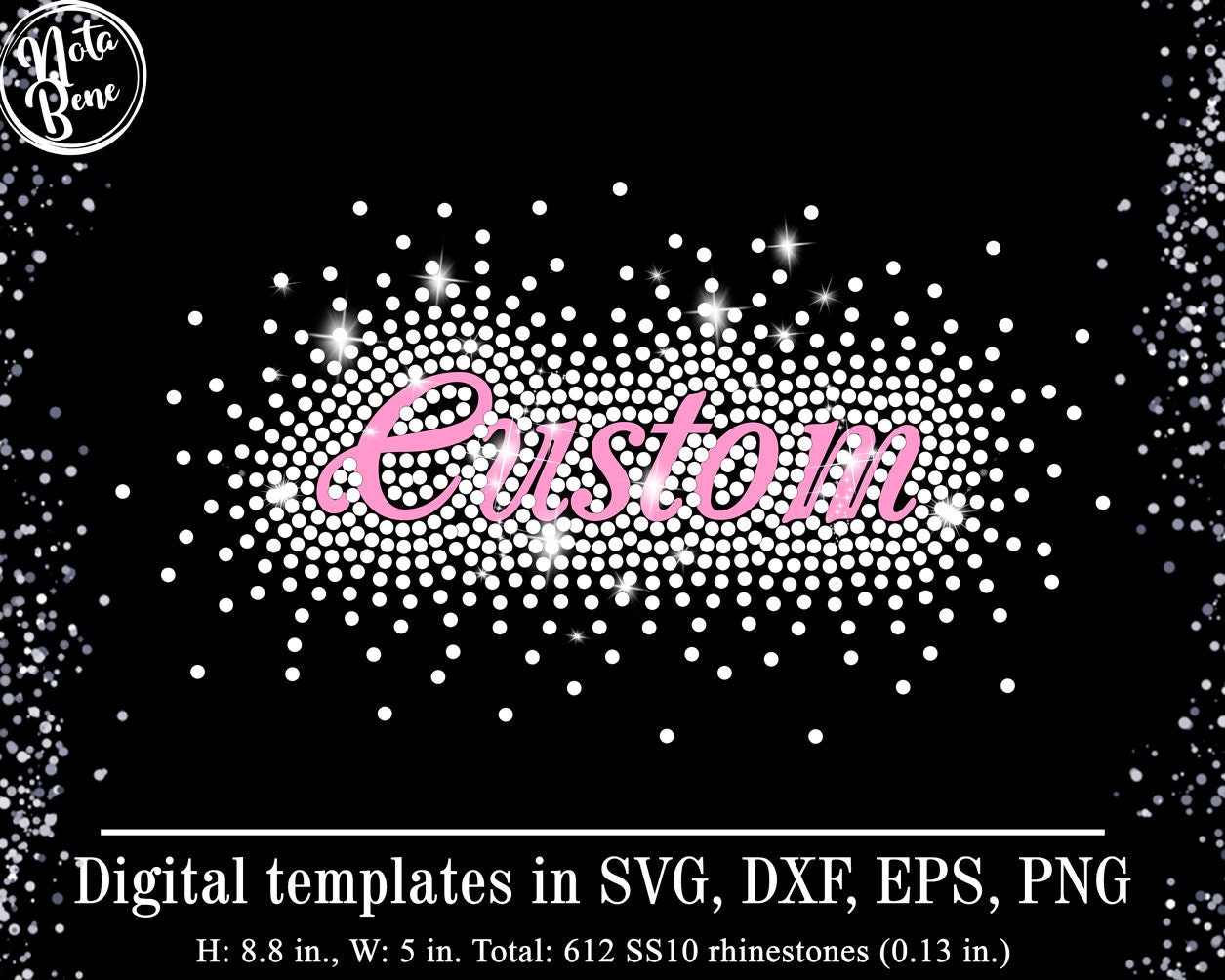 CUSTOM Rhinestone Template SVG Rhinestone Personalized - Etsy