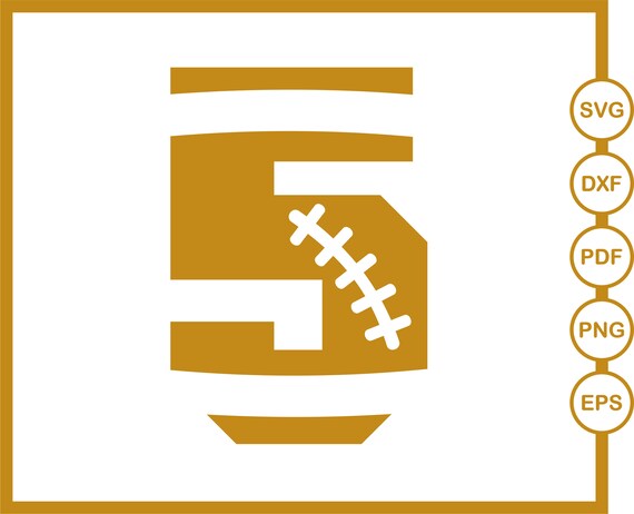 Number 5 SVG Football Player Cut File T-shirt Designs Cutting | Etsy UK