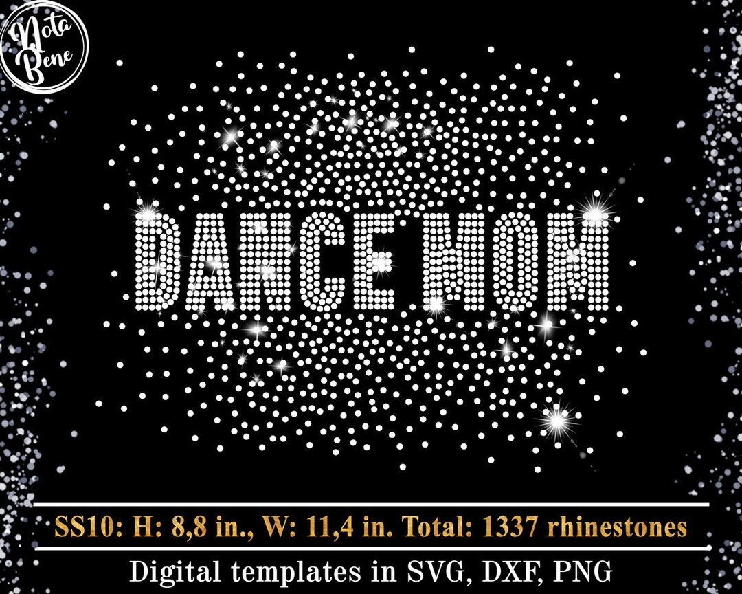 DANCE MOM Rhinestone Template SVG, Dance Bling Design, Cheerleader ...