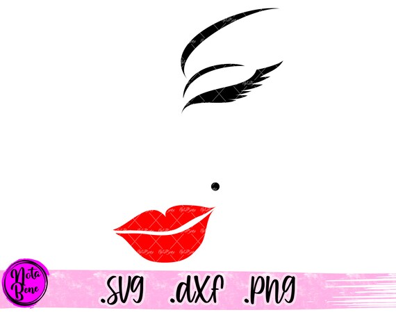 Female Face Lips Eyes SVG Cut File Eyelashes Svg Eyebrows | Etsy