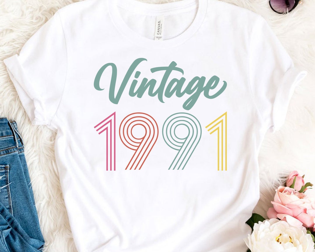 Vintage 1991 Retro SVG Vintage Birthday Svg Birthday Tank Svg Vintage ...