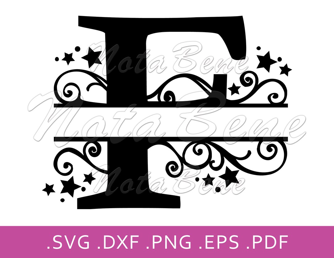 F Split Monogram SVG, Split Letter F SVG, Divided Initial F Svg ...