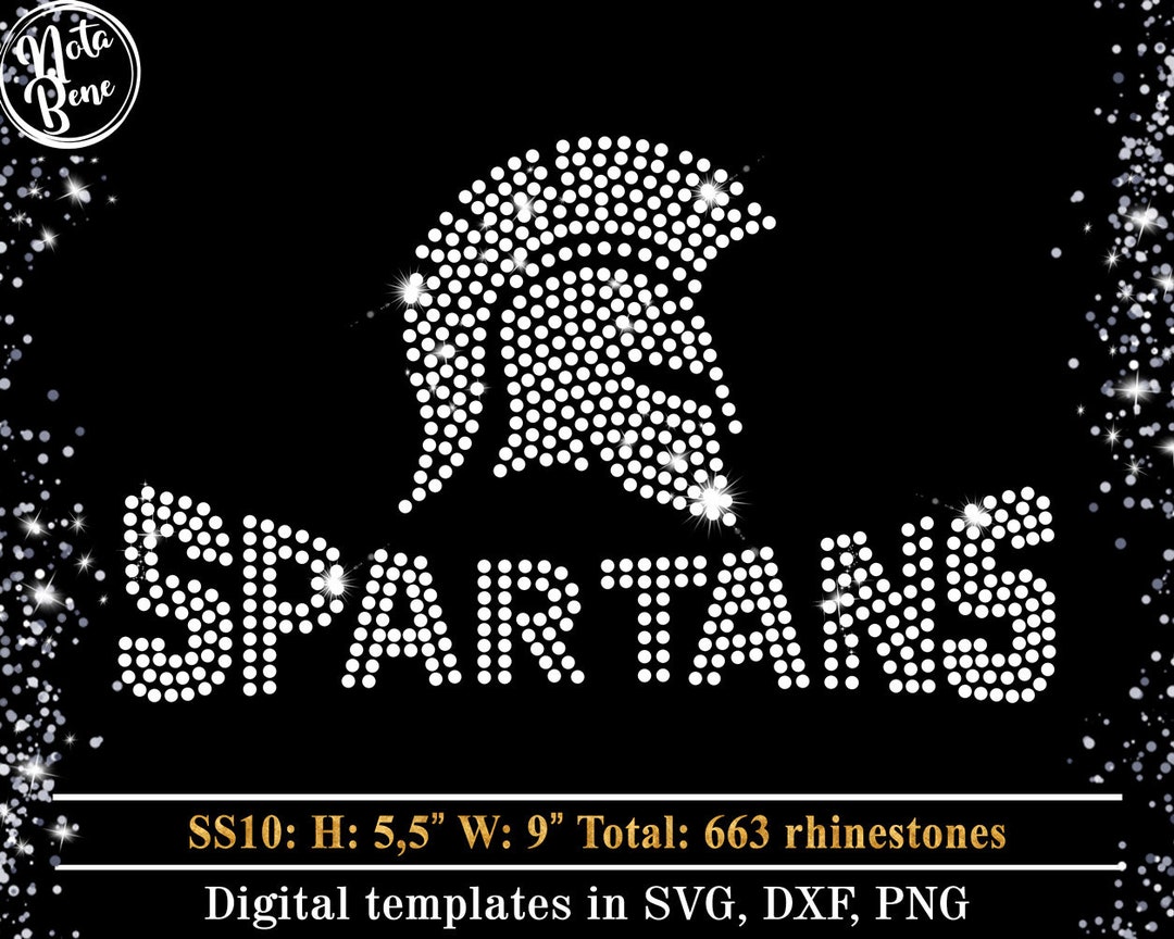 Spartans Rhinestone Template SVG, Cheerleader Bling Pattern ...
