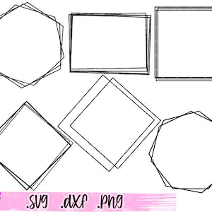 Geometric Frames 6 SVG Hexagon Svg Heptagon Svg Diamond Svg - Etsy
