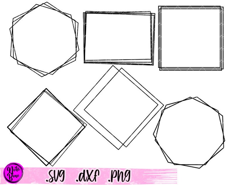 Geometric Frames 6 SVG Hexagon Svg Heptagon Svg Diamond Svg - Etsy