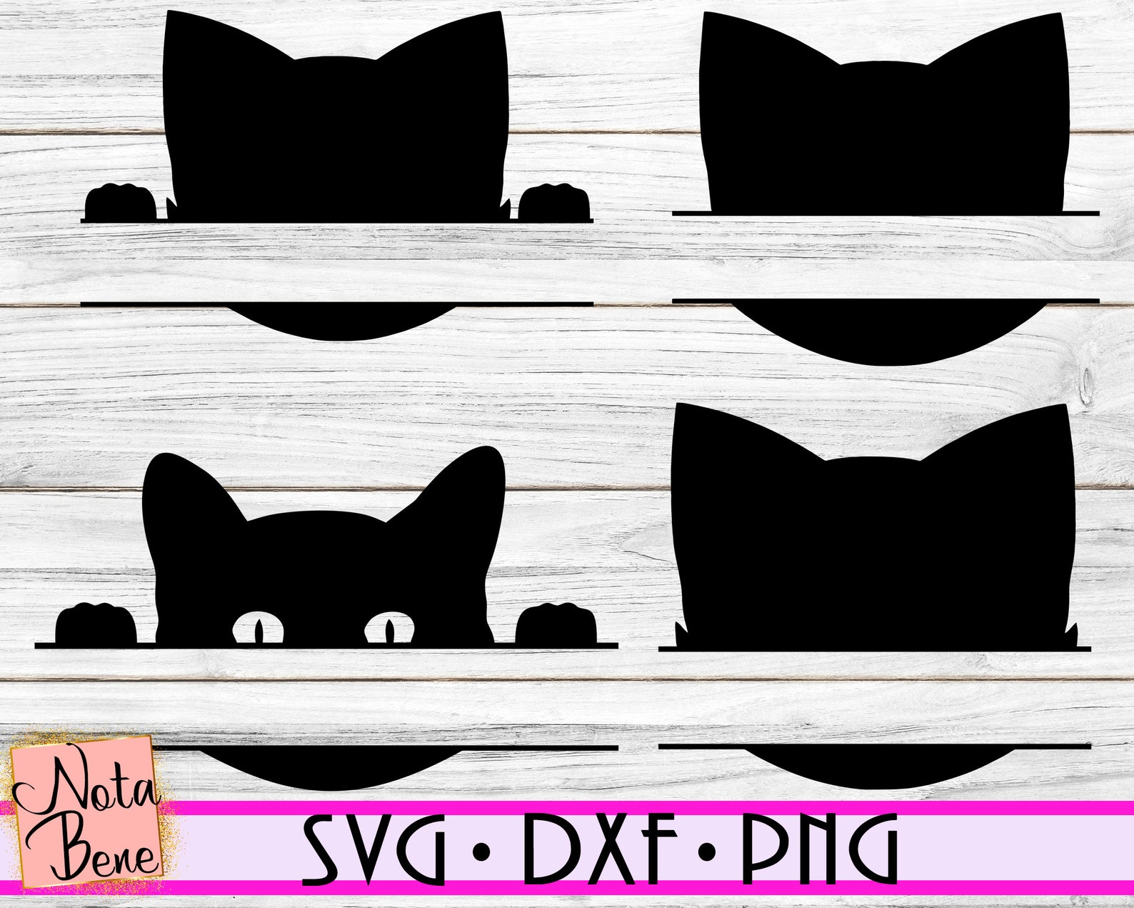 Split Cat SVG Clipart Split Monogram Cat Face Svg Split Kitten | Etsy