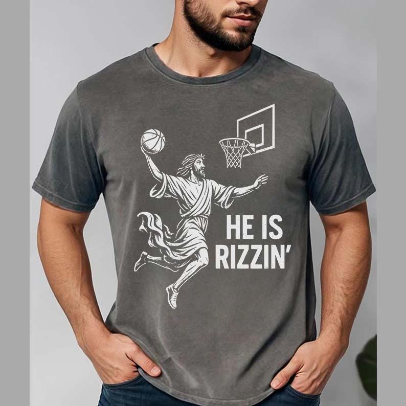 Dunking Jesus Basketball SVG PNG, He is Rizzin, Funny Christian Meme ...
