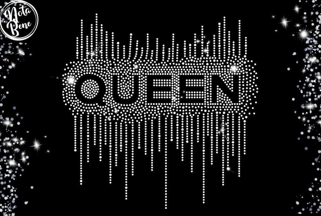 Queen Rhinestone Template SVG, Queen Scattered Bling Svg, Rhinestones ...