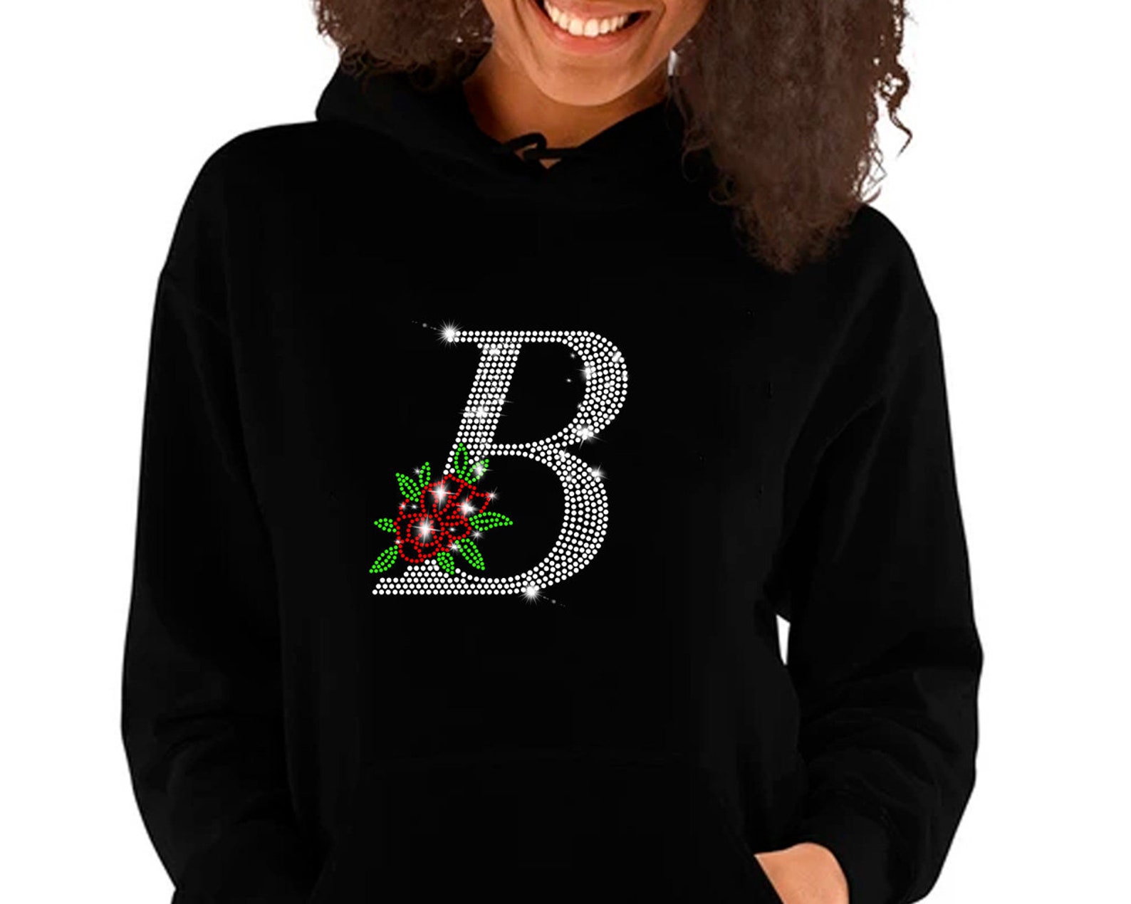 Floral Letter B Rhinestone Template SVG Diamond Bling - Etsy