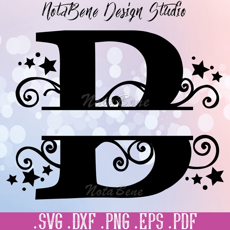 B Split Letter Monogram - Etsy