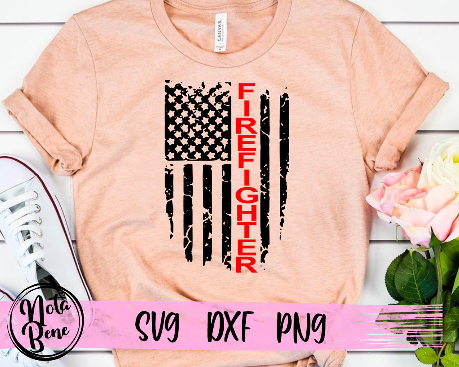 Firefighter SVG PNG Distressed Flag Grunge Firefighters - Etsy