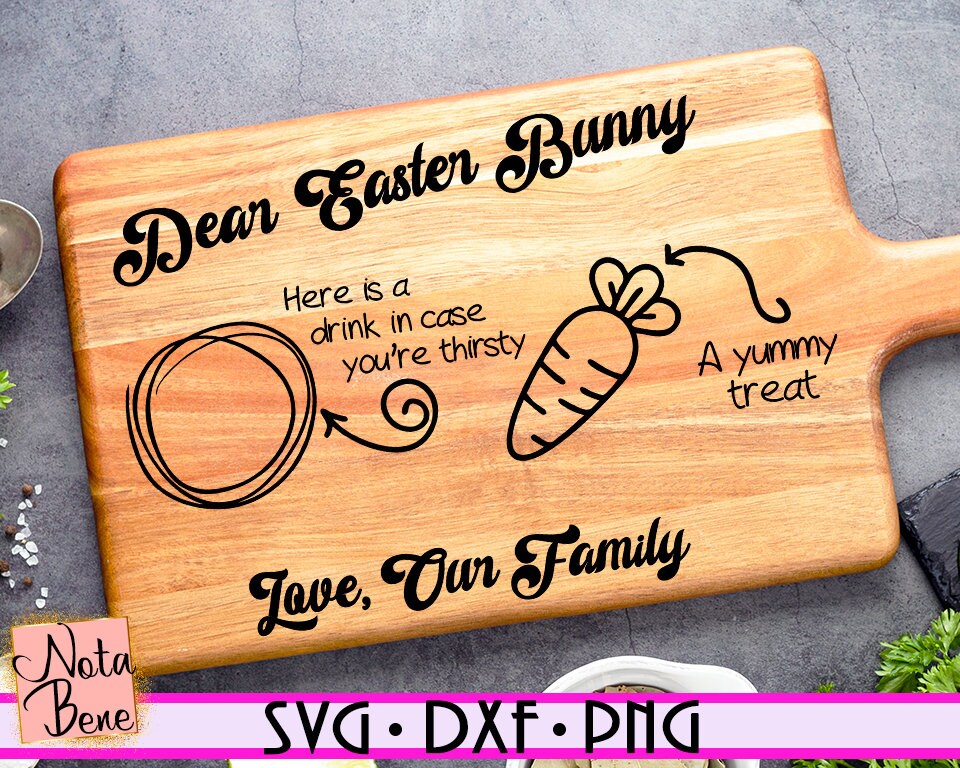 Dear Easter Bunny SVG Easter Bunny Cutting Board SVG Easter - Etsy