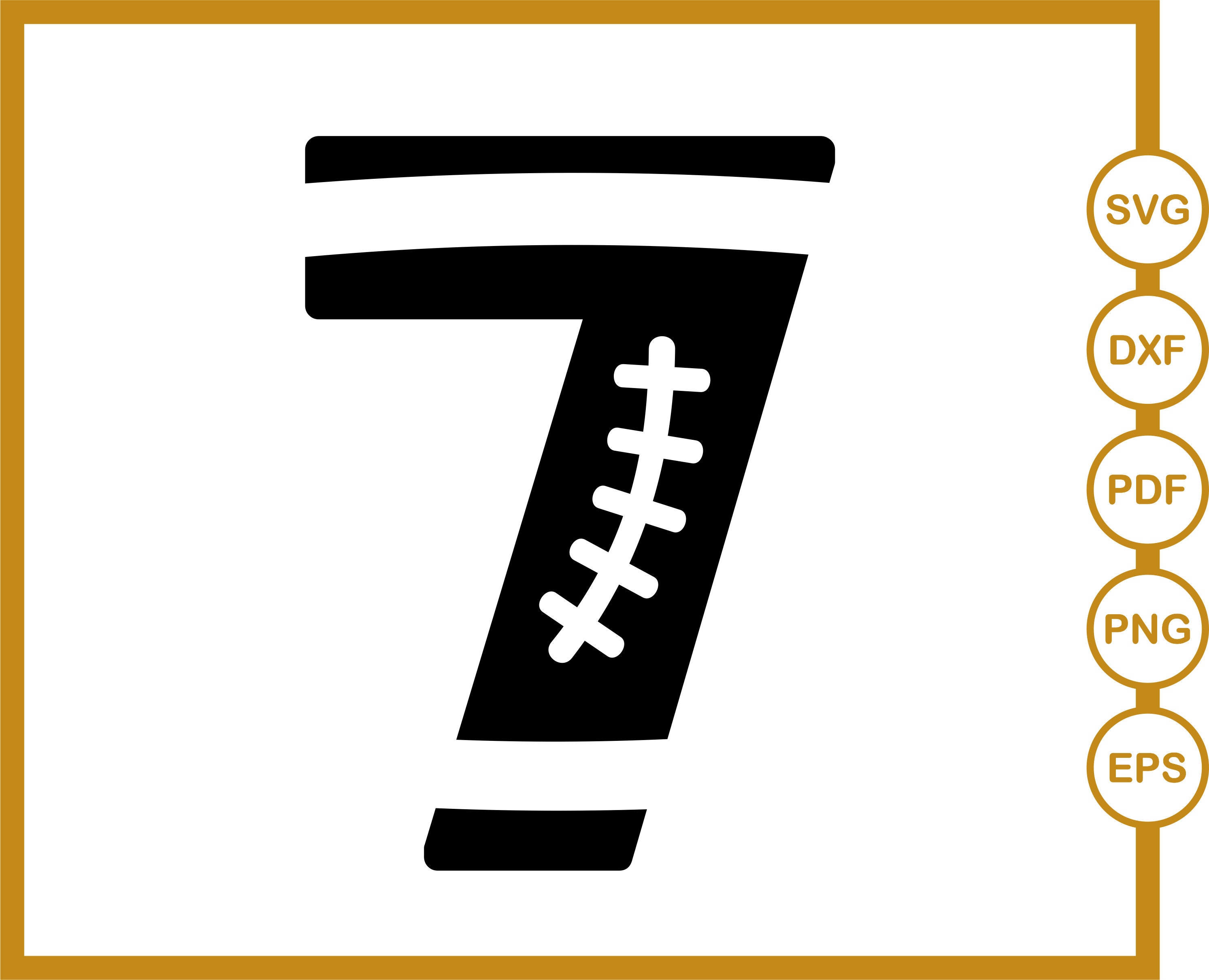 Football Player Number Seven 7 SVG Football Cut File Shirt | Etsy