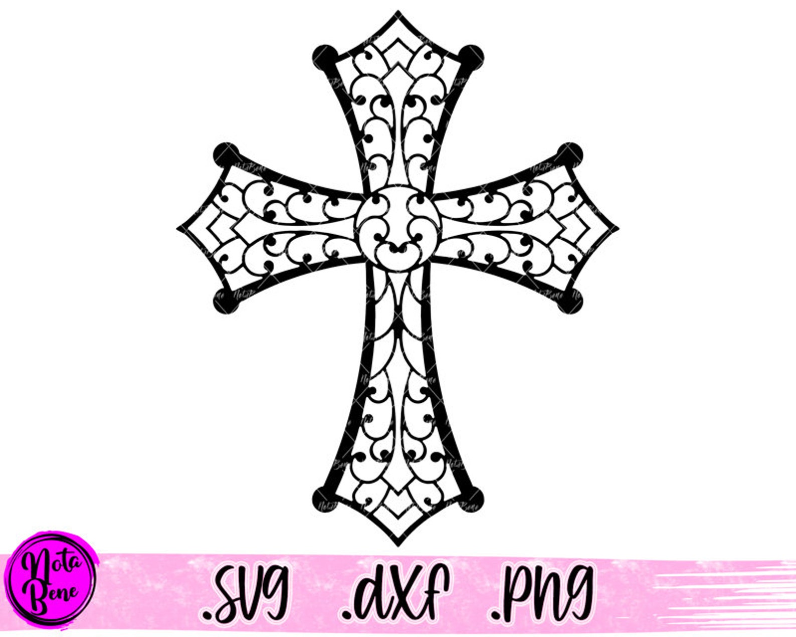 Intricate Cross SVG Christian Cross Svg Zentangle Cross | Etsy