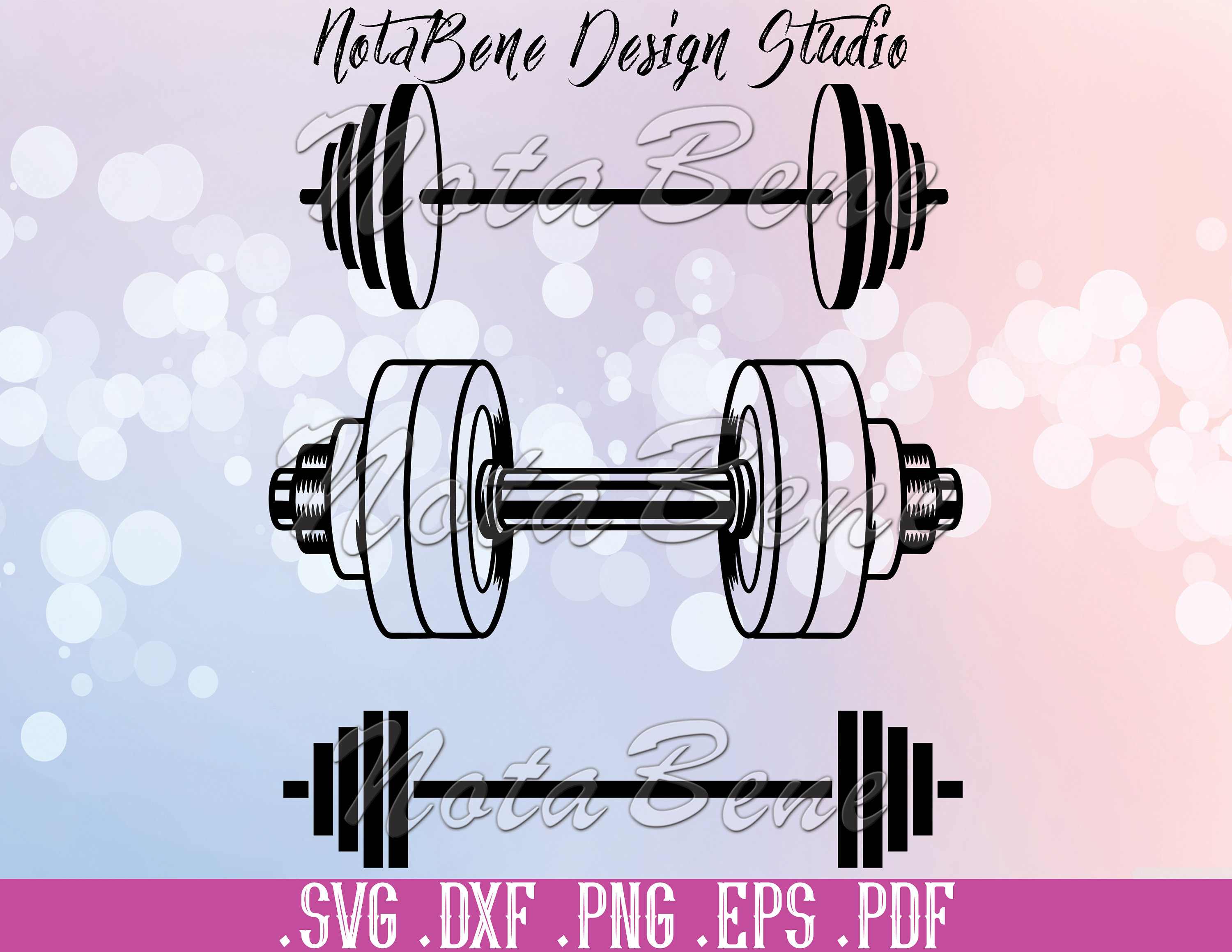 Dumbbell SVG Barbell Silhouette Cross Fit Weights | Etsy