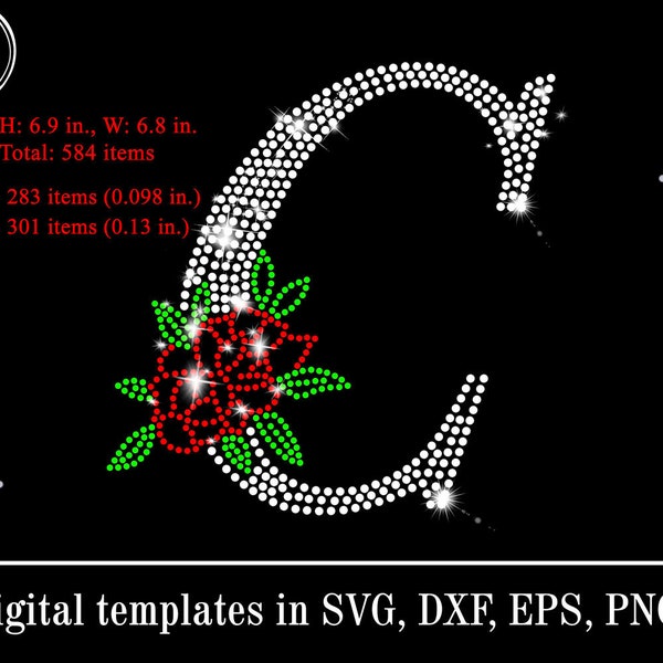 Rhinestone Monogram - Etsy