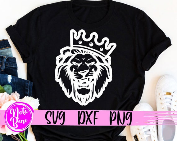 Lion Wearing a Crown SVG PNG Royal Lion in Crown Svg | Etsy