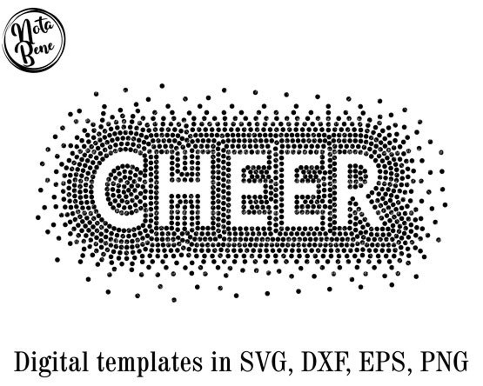 CHEER Rhinestone Template Cheer Scatter Cheerleader Scattered - Etsy