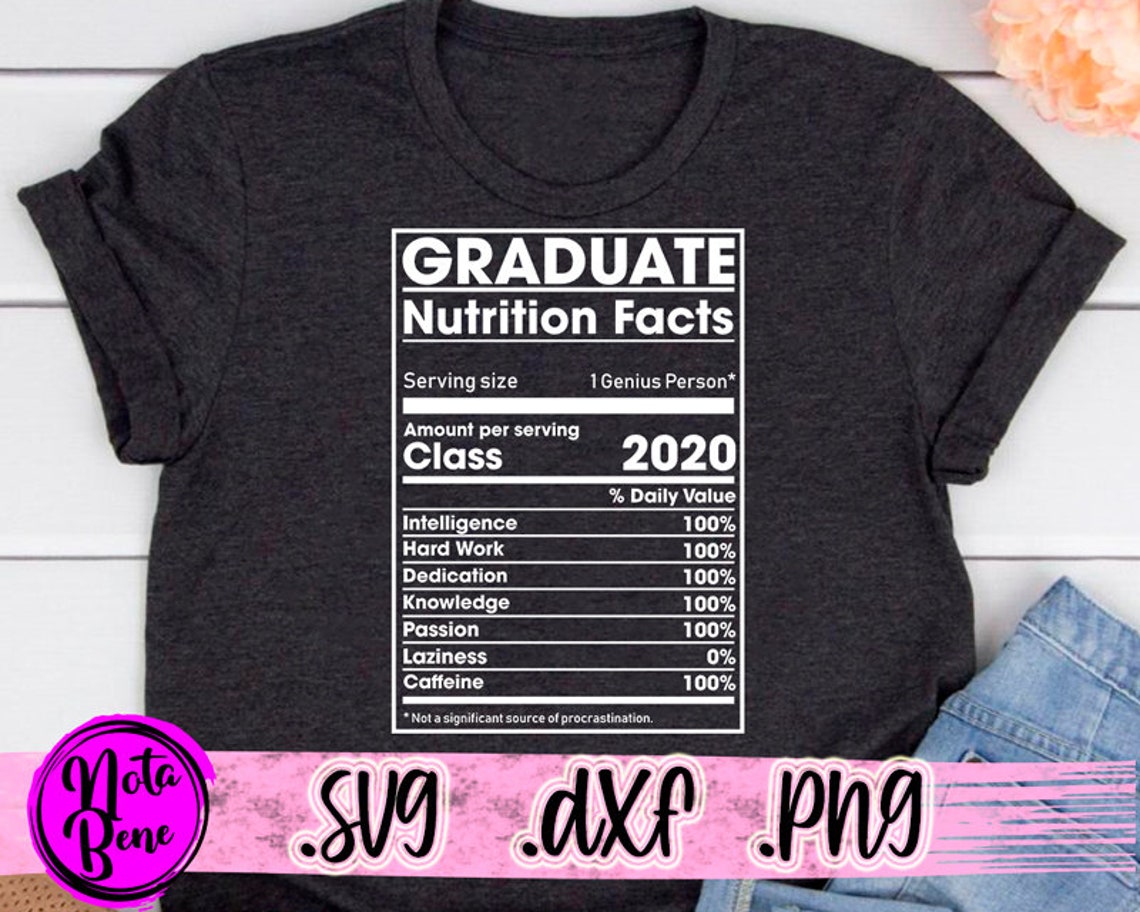 Graduate Nutrition Facts SVG Cut File Gradation Svg Senior | Etsy