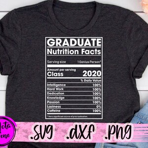 Graduate Nutrition Facts SVG Cut File Gradation Svg Senior | Etsy