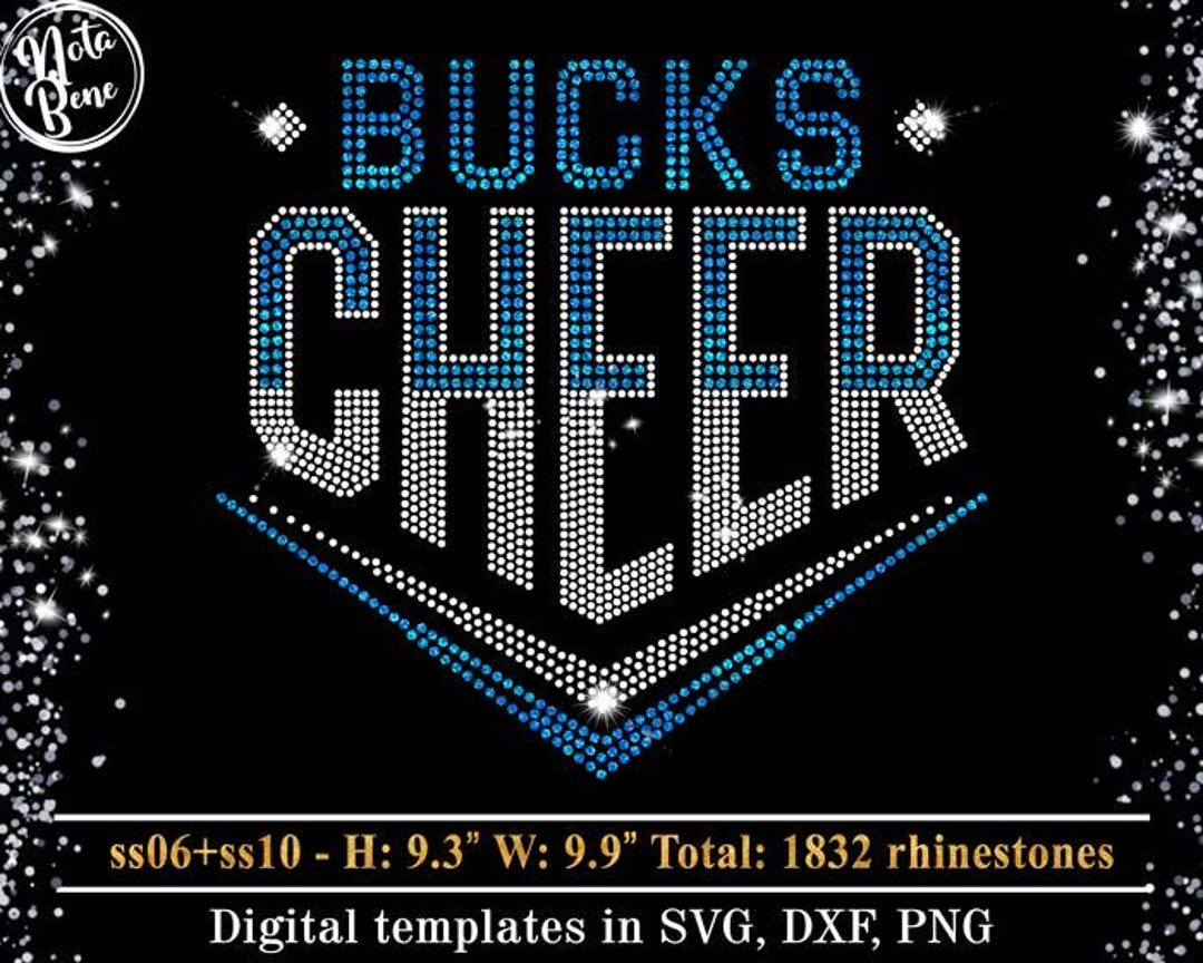 Bucks Cheer Rhinestone Template SVG, Bucks Cheerleader Svg, Cheer Team ...