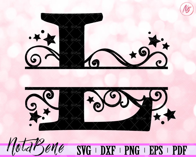 L Split Monogram SVG Split Letter L SVG Divided Initial L - Etsy