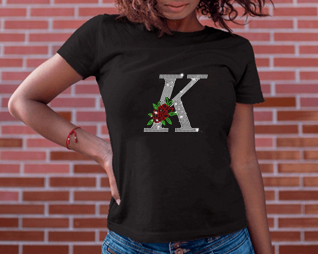 Rhinestone Letter K, Diamond Bling Letter, Rose Alphabet Letter K ...