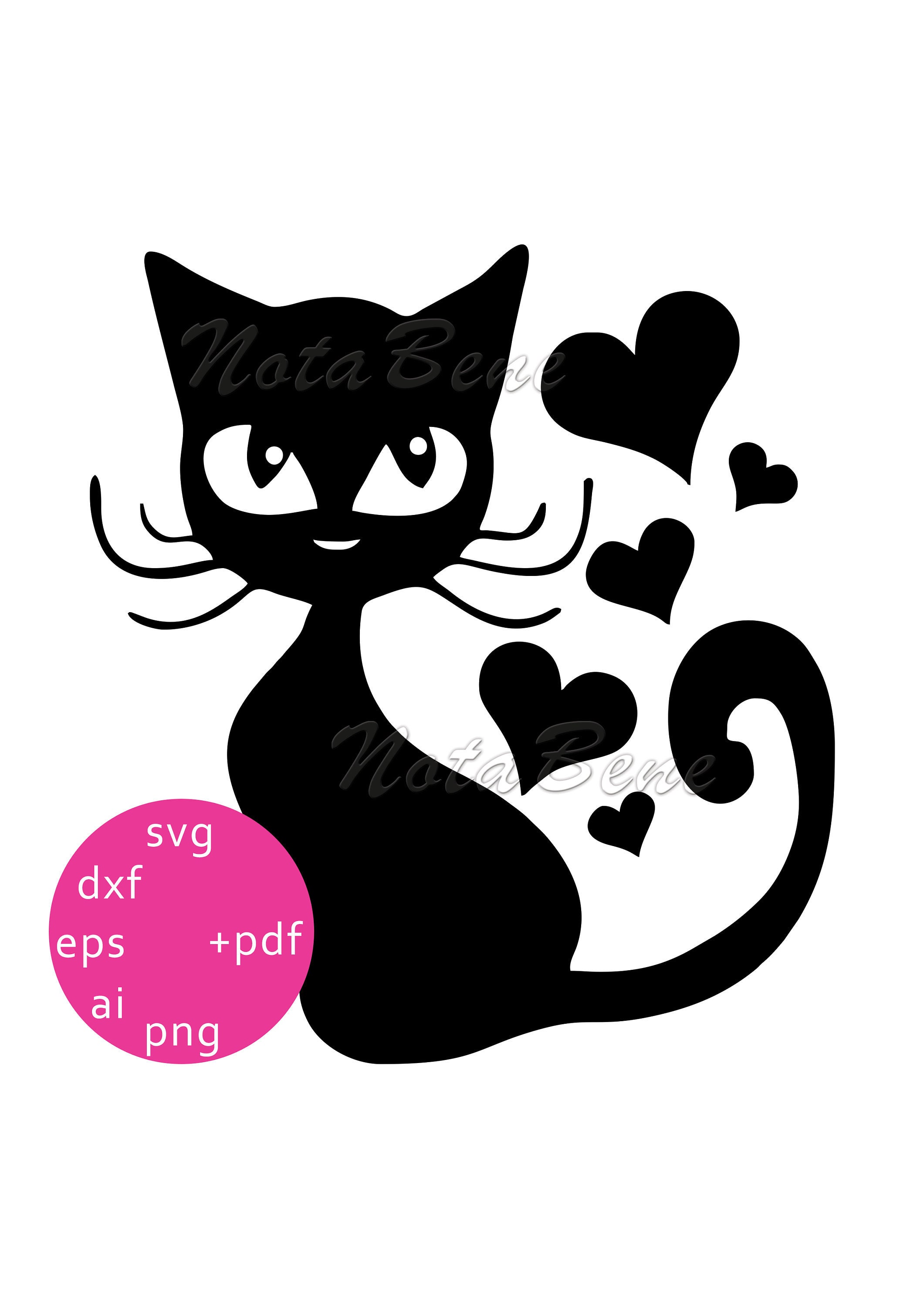 Cute Kitten SVG Cat Digital Download Cricut Silhouette | Etsy