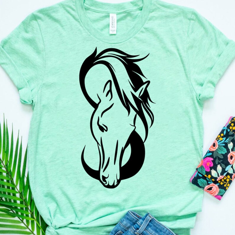 Horse Head Svg Elegant Horse Svg Cut File Stallion Svg - Etsy
