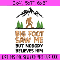 Christmas Bigfoot Embroidery Design, Bigfoot in Santa’s Hat, Bigfoot ...