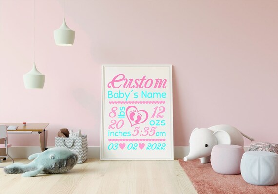 CUSTOM Baby Birth Stats Svg Baby Birth Stats SVG Baby - Etsy