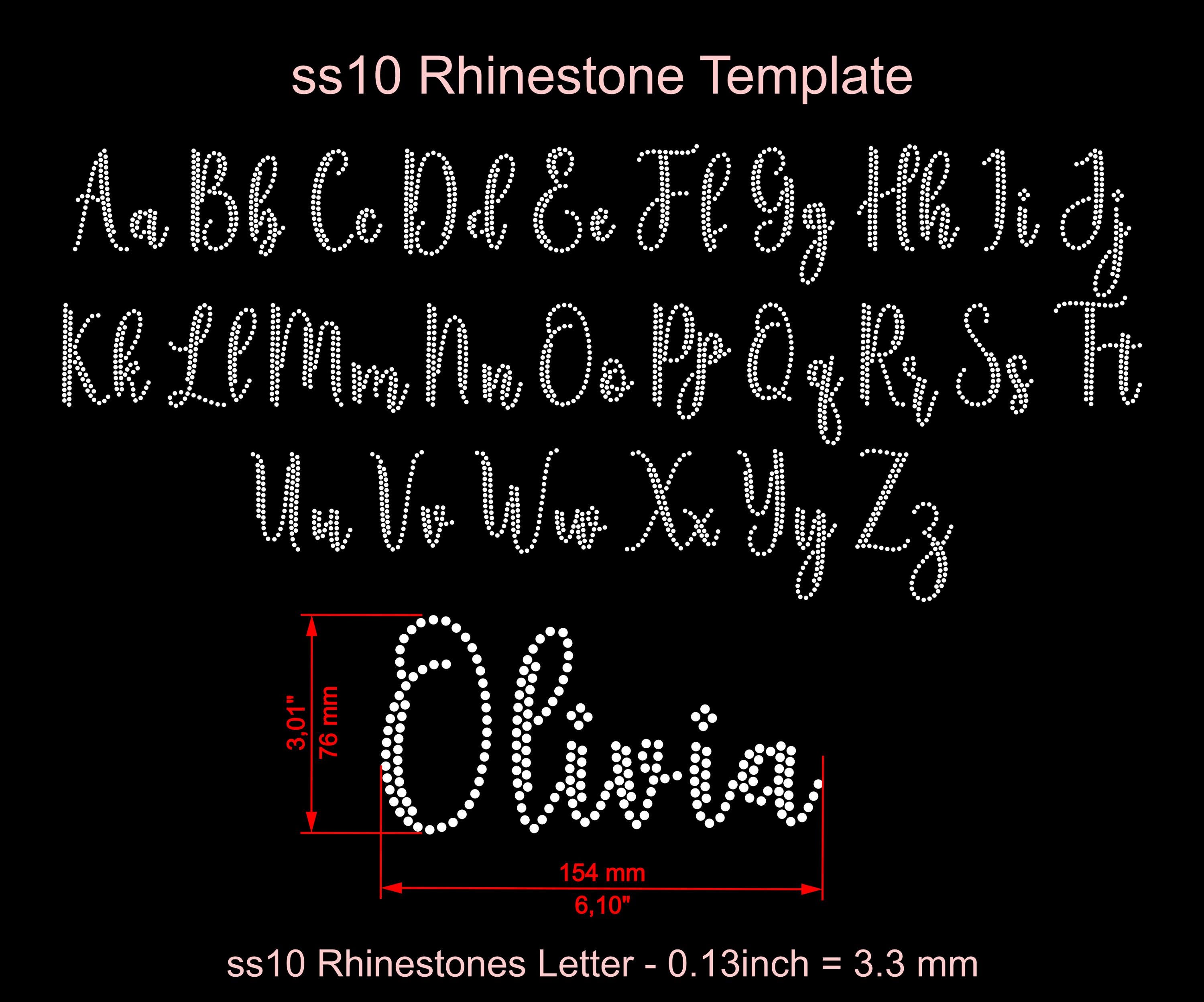 Cursive Rhinestone Font Ss10 SVG, Olivia Alphabet Bling Design, 3 ...