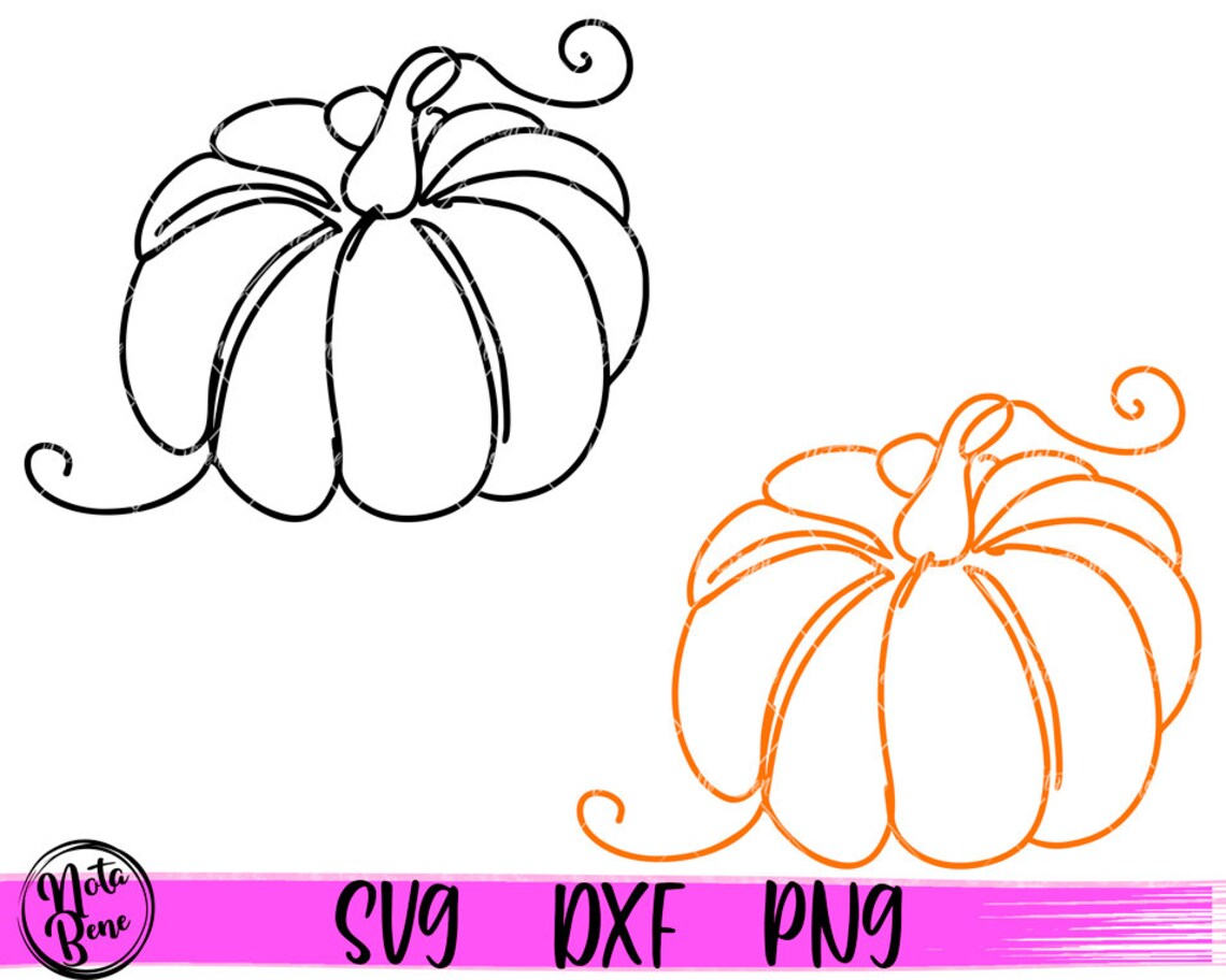 Pumpkin Lineart SVG Halloween Single Line Art Pumpkins Svg | Etsy