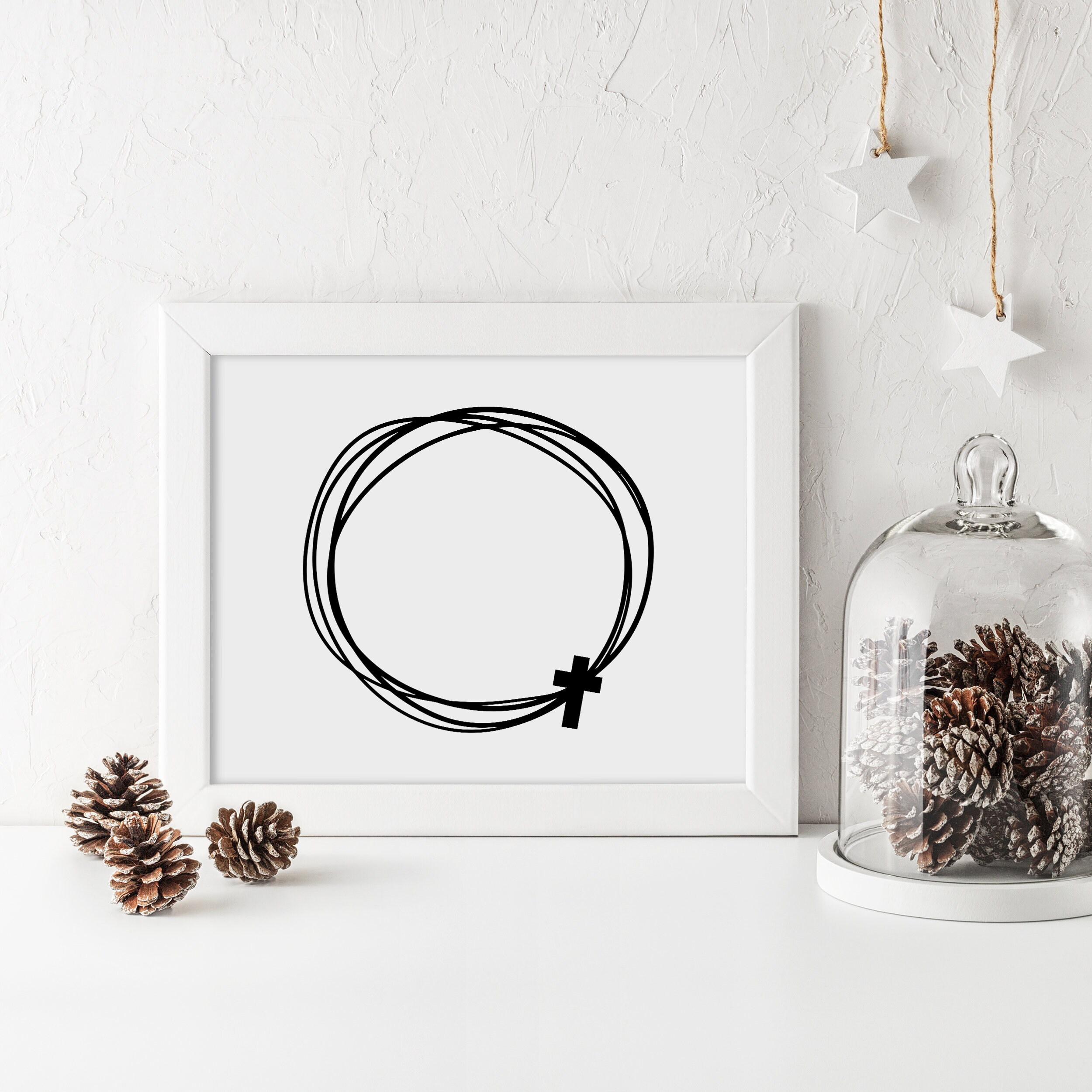 Cross Circle Frame SVG Faith Religion Monogram Frame Circle Border Svg ...
