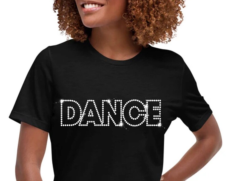 DANCE Rhinestone Template SVG Cheerleader Rhinestones Svg - Etsy