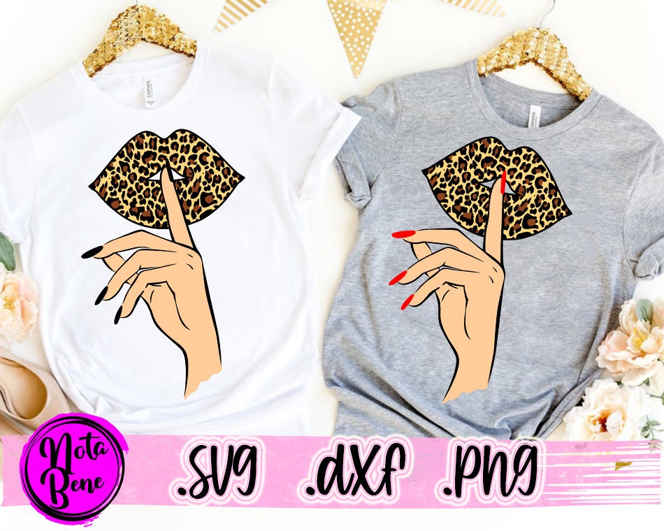 Leopard Lips Svg Finger on Lips SVG Silence Sign Svg Woman - Etsy