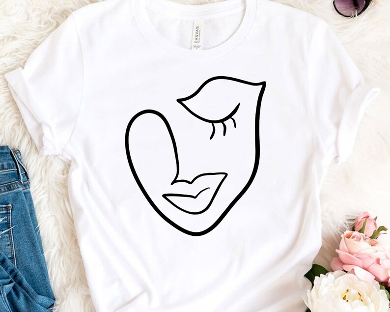 Abstract Woman Face Svg Single Line Art Svg Girls Face Tattoo | Etsy