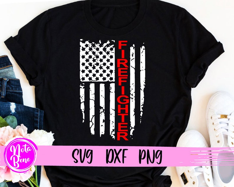 Firefighter SVG PNG Distressed Flag Grunge Firefighters - Etsy