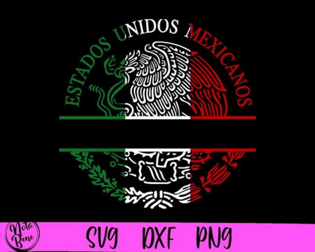 Mexican Eagle Split Monogram SVG, Tricolor Mexico Coat of Arms Svg ...