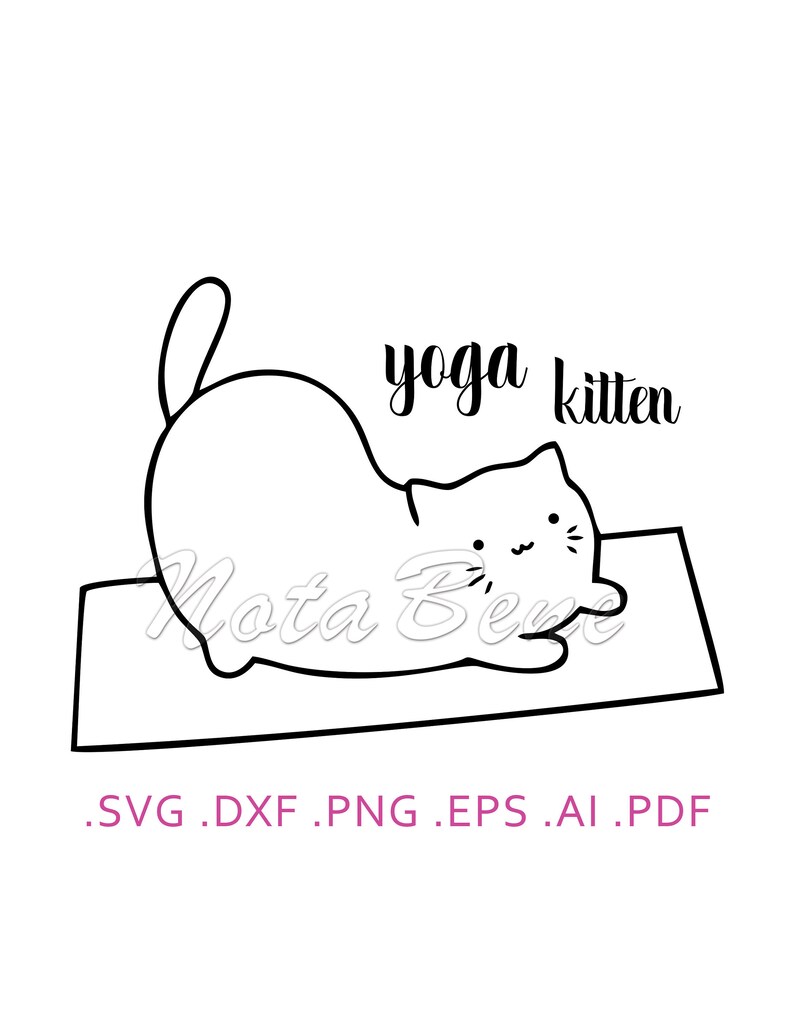 Yoga Kitten SVG Cute Cat stretching Svg Kawaii Cat Clipart | Etsy