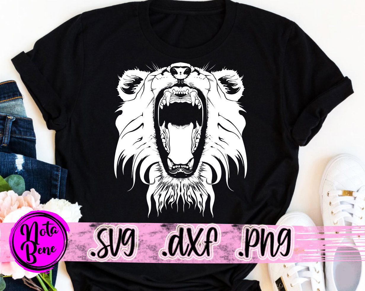 Lion Roaring SVG PNG Lion Roar Svg Mascot Shirt Svg - Etsy