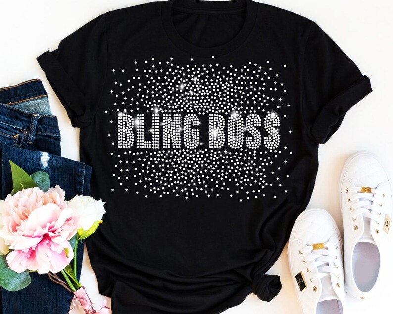 Bling Boss Rhinestone Template Svg Bling Scattered Spray - Etsy