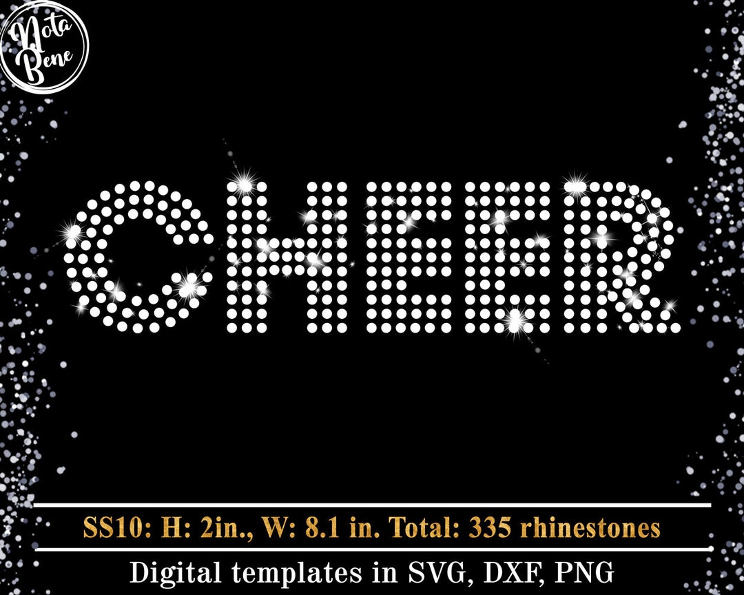CHEER Rhinestone Template SVG, Cheerleader Scattered Spray Effect ...