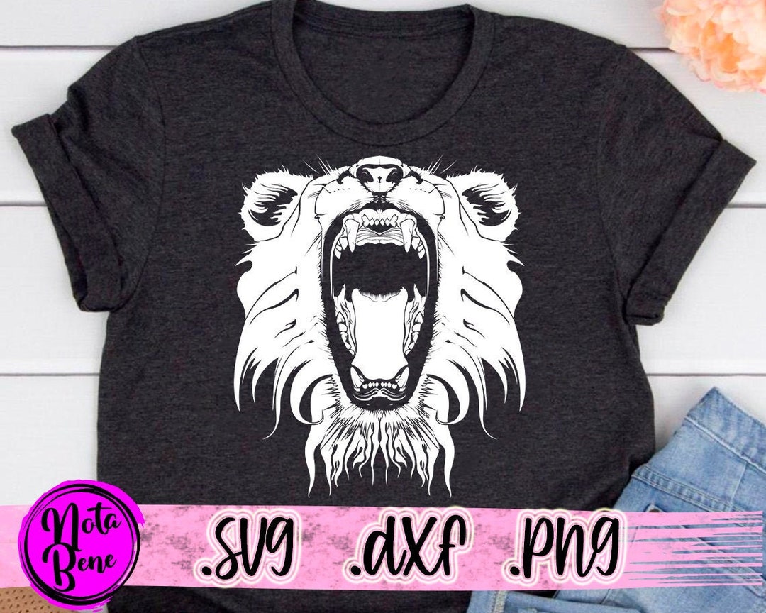 Lion Roaring SVG, PNG | Lion Roar Svg, Mascot Shirt | Svg, Dxf, Clipart ...