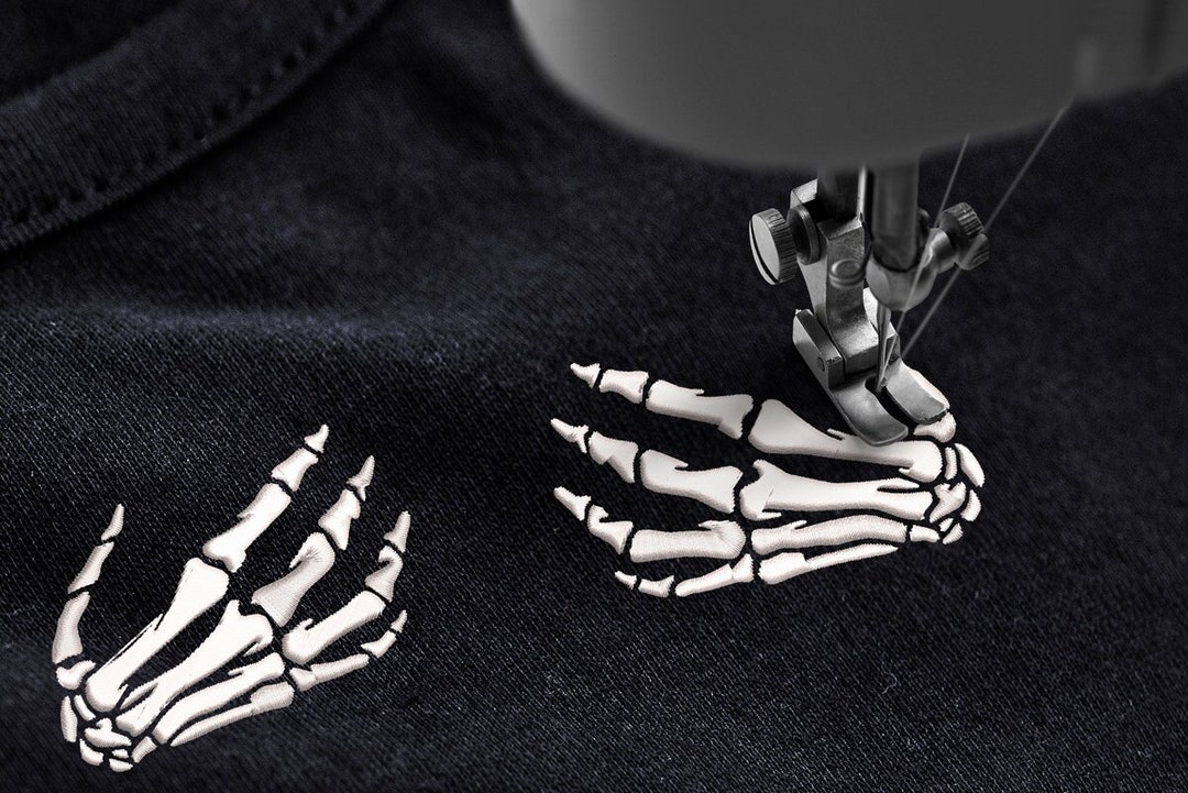 Skeleton Boob Hands Embroidery Design, Skeleton Bra Embroidery, Day of ...