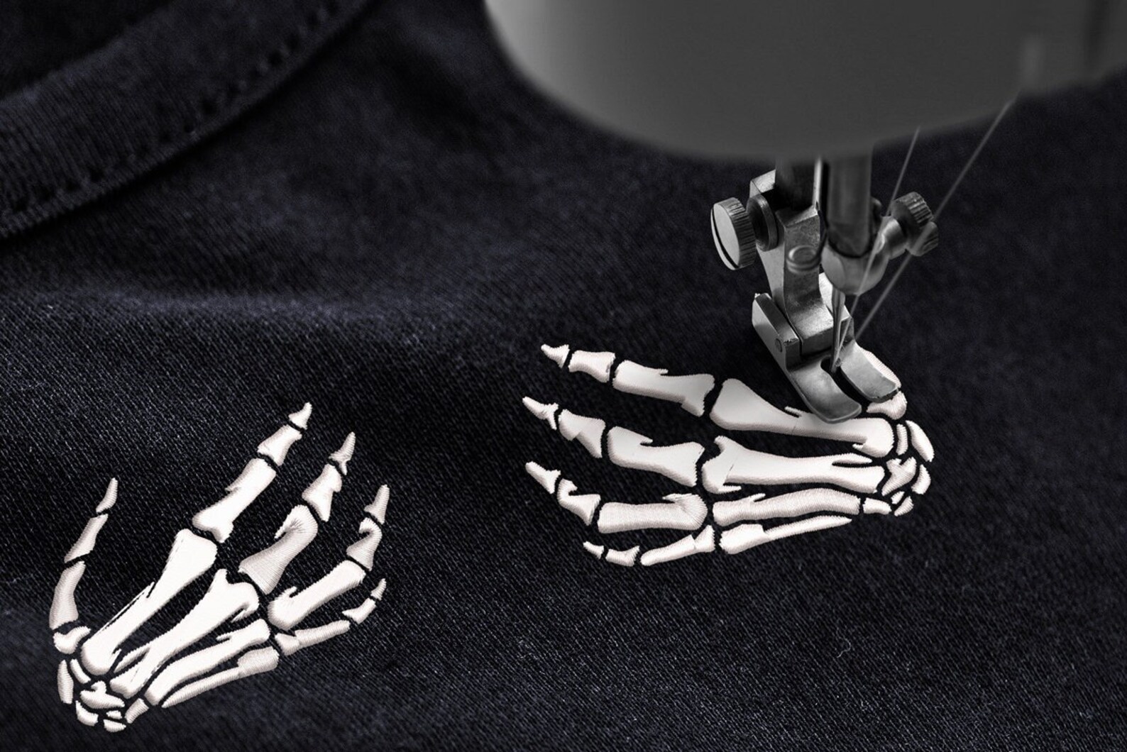 Skeleton Boob Hands Embroidery Design Skeleton Bra - Etsy